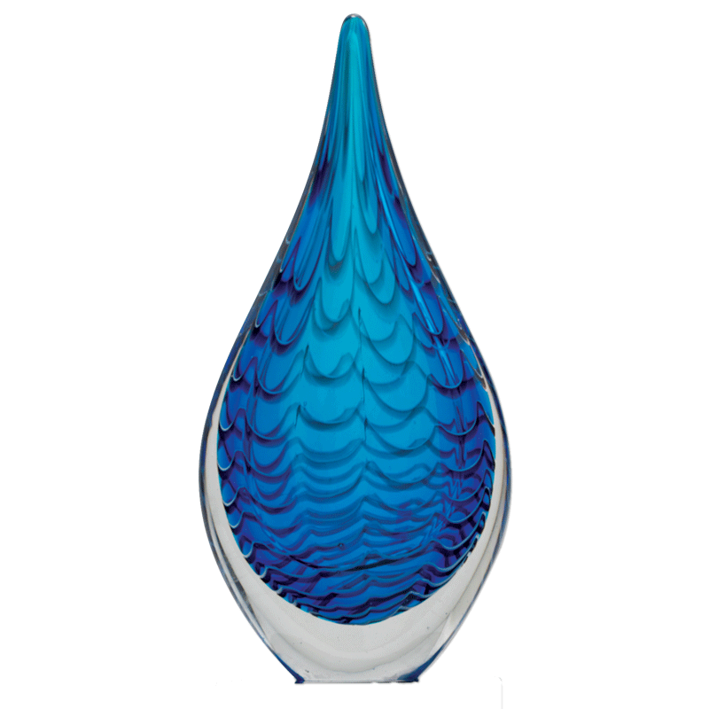 Blue Raindrop Art Glass - DRTC Awards