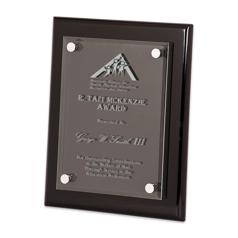 Black Piano Finish Floating Plaque - DRTC Awards