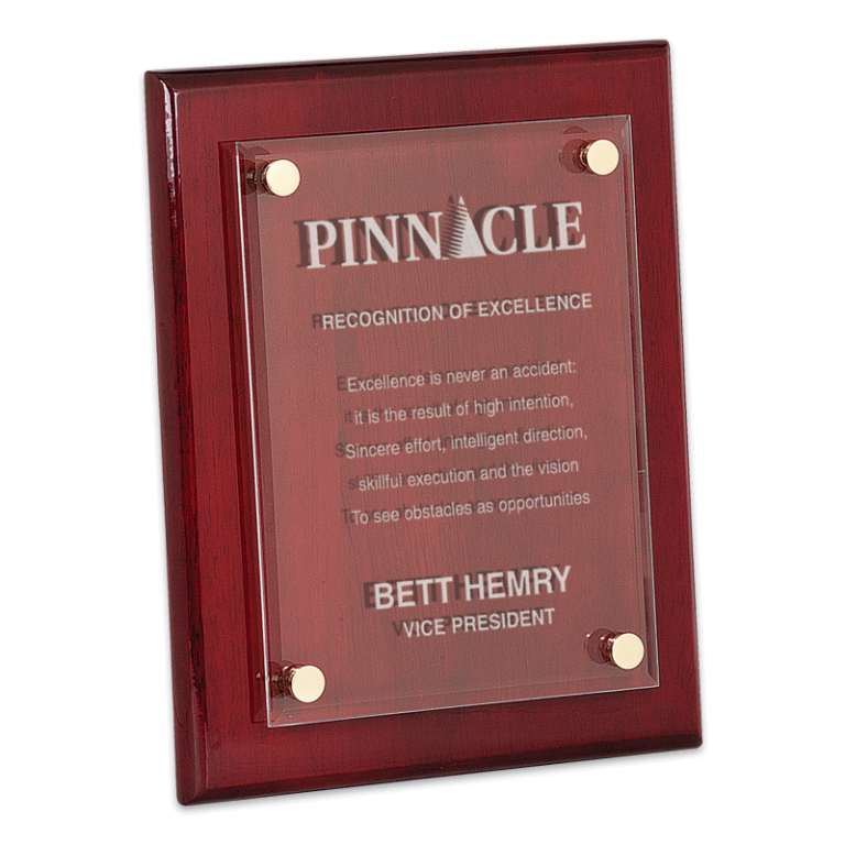 Rosewood Piano Finish Floating Plaque - DRTC Awards